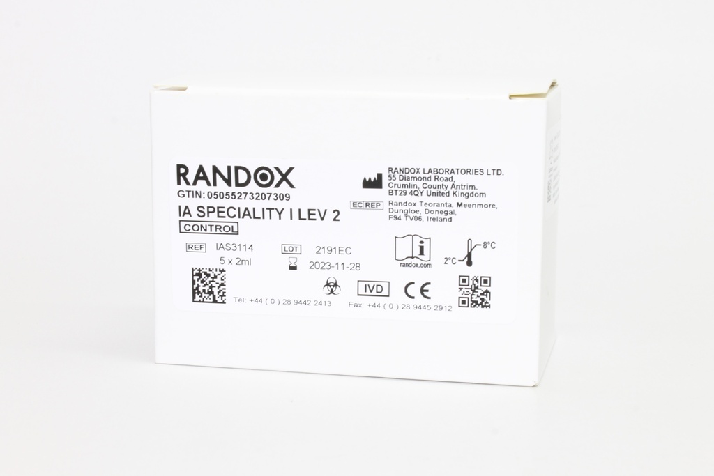 Control Inmunoensayo Especialidad I Nivel 2 Randox (UK) | Labcare de Colombia S.A.S